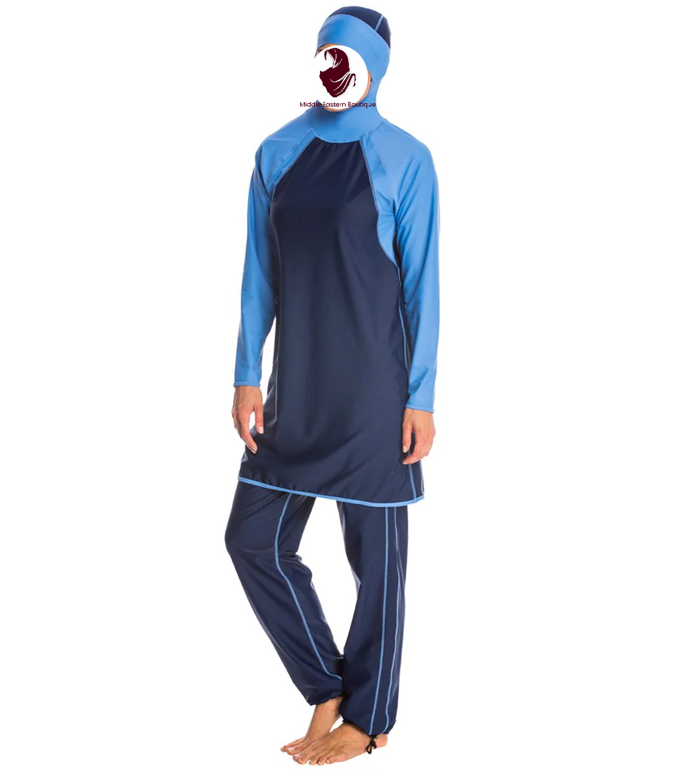Middle Eastern Boutique Modest Swimsuit with hijab, Islamic Swimsuit